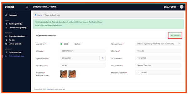 Kiếm 1 triệu tại nhà dễ dàng với tiếp thị liên kết Hebela Affiliate