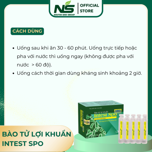 Thực Phẩm Bảo Vệ Sức Khỏe Bào Tử Lợi Khuẩn Intest Spo NSG - Hộp 20 Ống 10ml