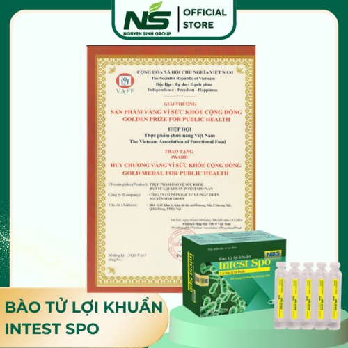 Thực Phẩm Bảo Vệ Sức Khỏe Bào Tử Lợi Khuẩn Intest Spo NSG - Hộp 20 Ống 10ml